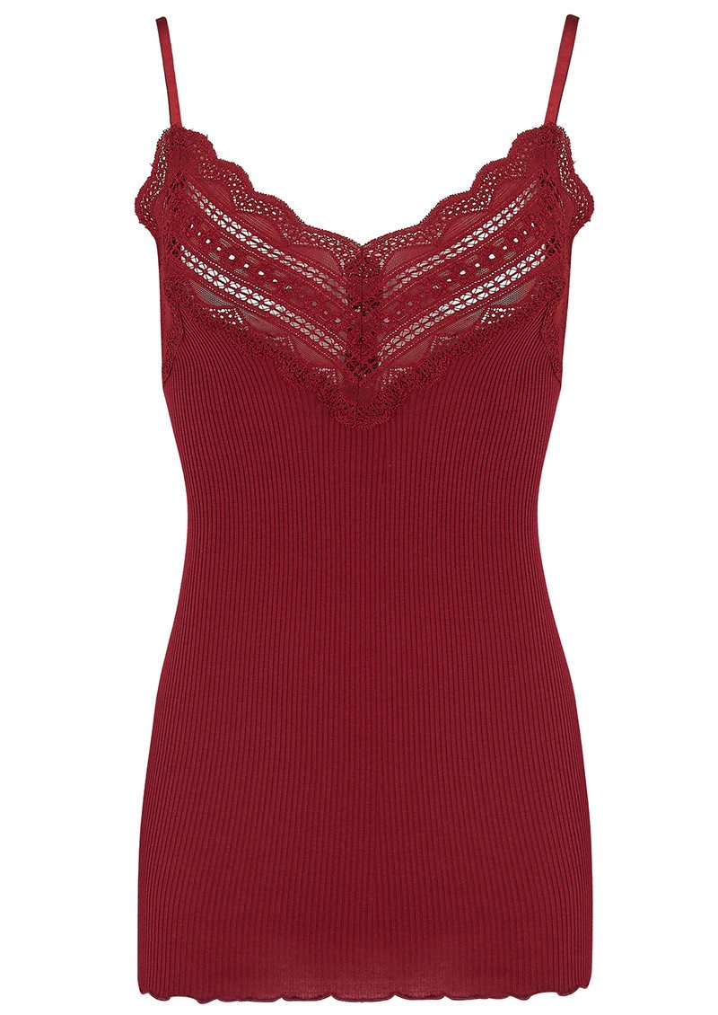 Rosemunde Wide Lace Strap Top - Cabernet