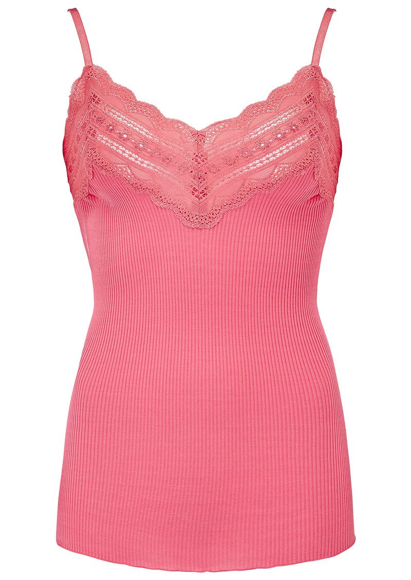 Rosemunde Wide Lace Strap Top - Desert Rose