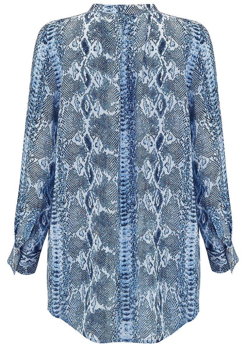 Mercy Delta Stowe Silk Blouse - Python Sapphire