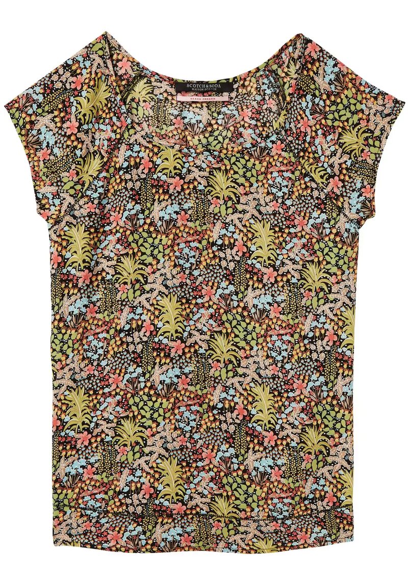 Maison Scotch Short Sleeve Stitch Top - Combo T