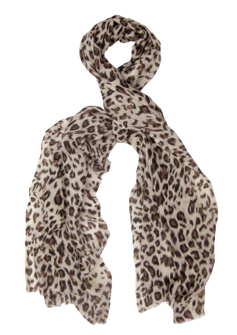 Lily and Lionel Leopard Print Classic Scarf - Brown